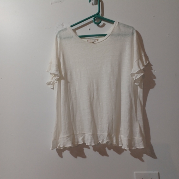Eri & Ali | Tops | Eri Ali Top Womens Ivory Color Ruffle Sleeves Bottom ...